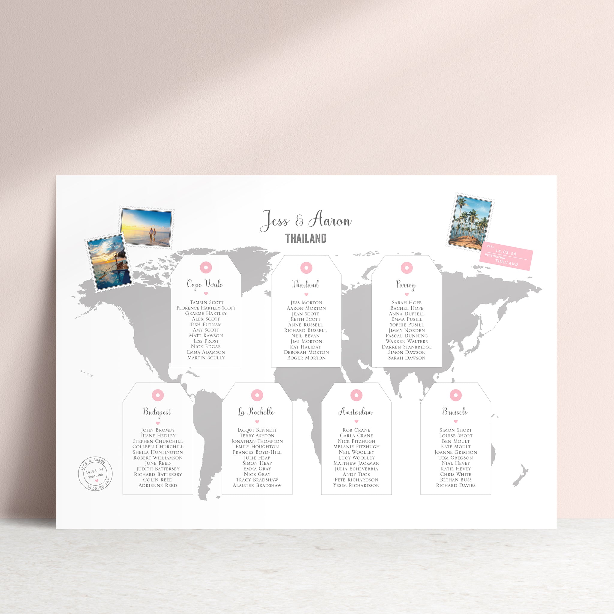 World Map Wedding Table Plan – Ditsy Chic